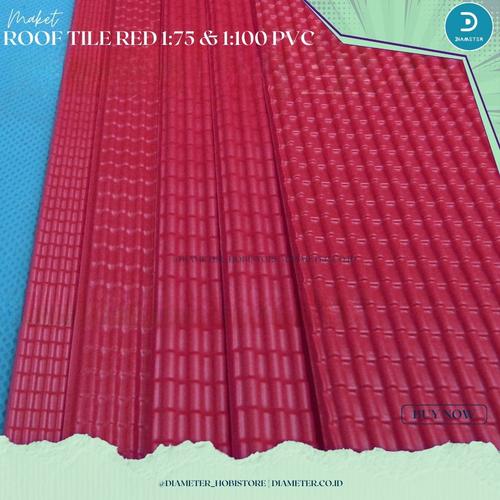 Jual Miniatur Atap Genteng Merah Dongker Plastik PVC Tekstur Bahan ...