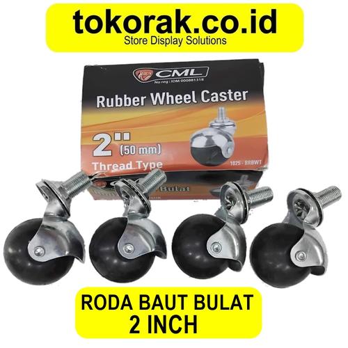 Jual RODA BAUT DRAT BULAT 2 INCH KARET HITAM CAMEL - RODA ETALASE TT 50 ...