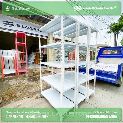 Jual MURAH Rak besi siku lubang serbaguna 100 x 40 x 200 5 susun / Rak ...