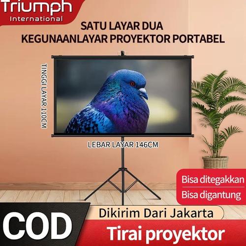 Jual READY STOK Layar Proyektor 4:3 Layar proyektor gantung dan berdiri ...