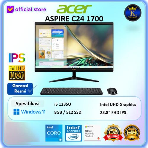 Promo PC AIO ACER ASPIRE C24 i5 1235U 8GB 512GB SSD W11+OHS 23.8" FHD ...