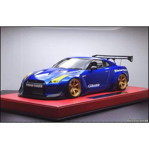 Jual 1/18 Makeup Model Nissan GTR R35 Rocket Bunny Blue Metallic ...