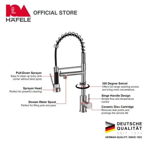 Jual Hafele P/D & Moveable Kitchen Tap - Keran Air Panas Dingin - Steel ...