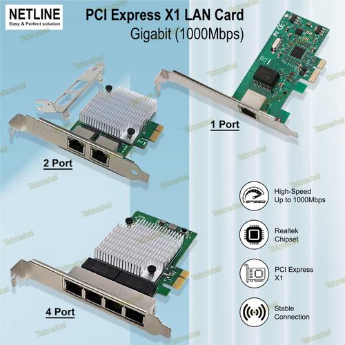 Jual PCI Express LAN Card X1 Gigabit 1000Mbps 1 port, 2 port, 4 port ...