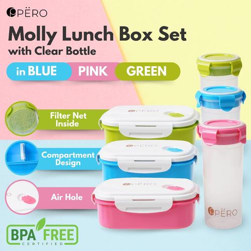 Promo Pero Kids Molly Lunch Box 950ML Set with Clear Bottle 650ML ...