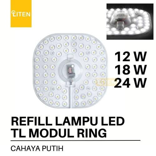 Jual Refill Lampu LED Ceiling 24 watt 18 12 watt Putih Modul TL Ring Led Lampu Plafon / Isian ...