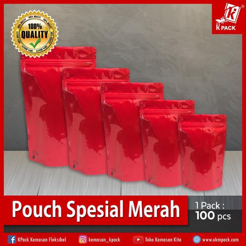 Jual Pouch Spesial Merah KPack kemasan makanan zipper metalize - 150 Z ...