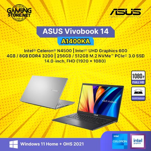 Jual ASUS Vivobook 14 A1400KA N4500 DDR4 4GB/8GB 256GB/512GB SSD 14 ...