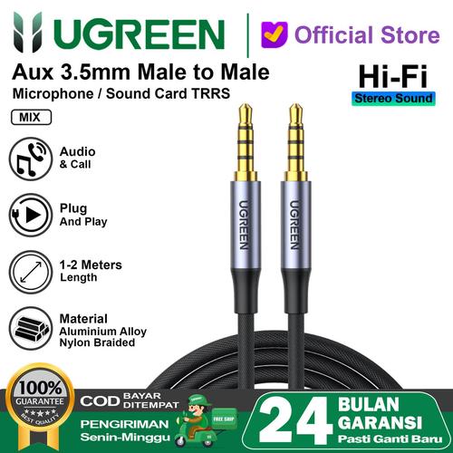 Jual UGREEN Kabel TRRS AUX 3.5mm Male to Male 4 Pole Audio Stereo ...