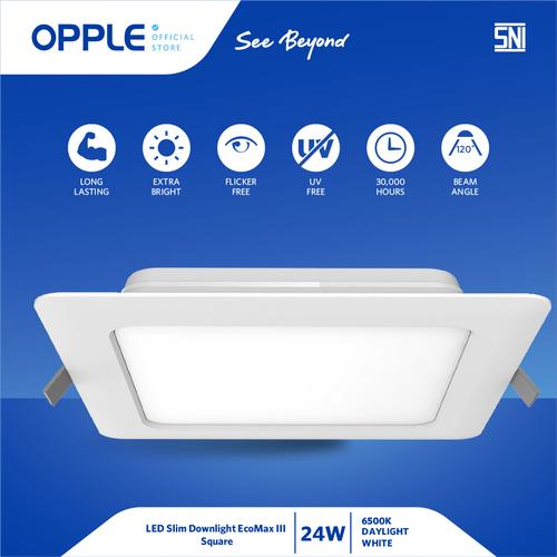 Promo OPPLE Lampu Downlight LED Square Slim EcoMax III HPF 24W - 6500K ...