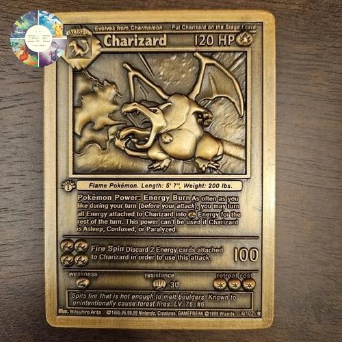 Jual Kartu Pokemon Metal - Charizard 1st edition Base Set Copper Metal ...