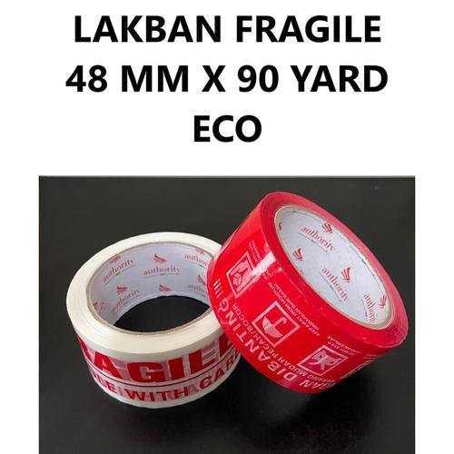 Jual LAKBAN FRAGILE MERAH DAN PUTIH 48 MM (2 INCH) X 90 YARD ECO ...