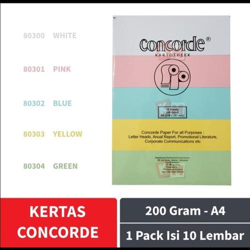 Jual KERTAS CONCORDE A4 200GR PAPER WARNA KONKORD IJAZAH PIAGAM ...