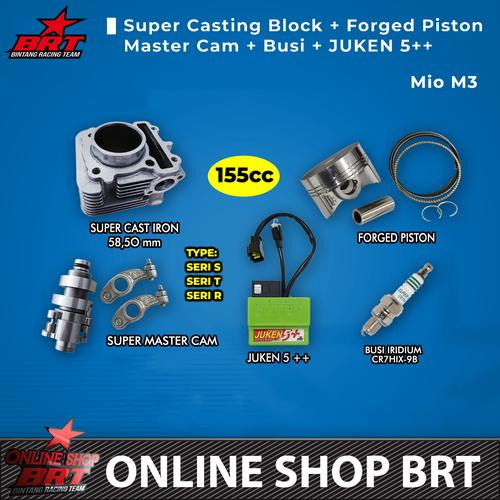 Jual PAKET BORE UP BLOK SET PISTON CAST IRON & ECU JUKEN 5++ & MASTER CAM RRA & BUSI BRT MIO M3 ...