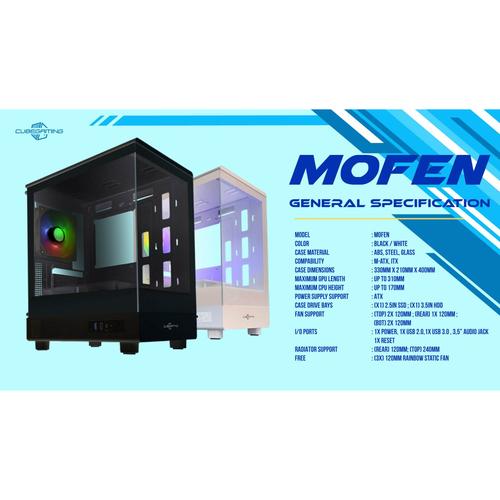 Jual CUBE GAMING MOFEN - mATX Gaming Case - Front & Left Side Tempered ...