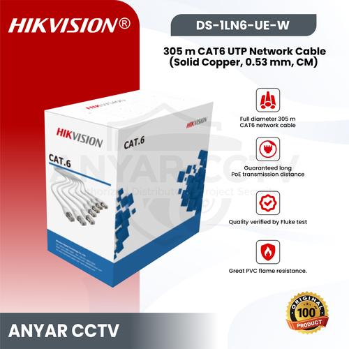 Jual HIKVISION DS-1LN6-UE-W CAT6 CAT 6 UTP LAN NETWORK CABLE 305M ...