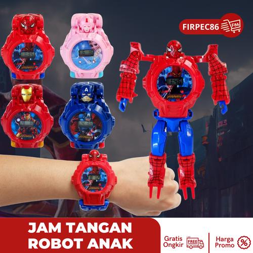 Promo Jam Tangan Anak Robot Deformation Transformer Murah Kecil LED ...