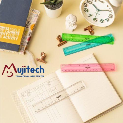 Jual PENGGARIS TRANSPARAN PLASTIK 15 CM MIKA WARNA ELASTIS - PINK - Kab ...