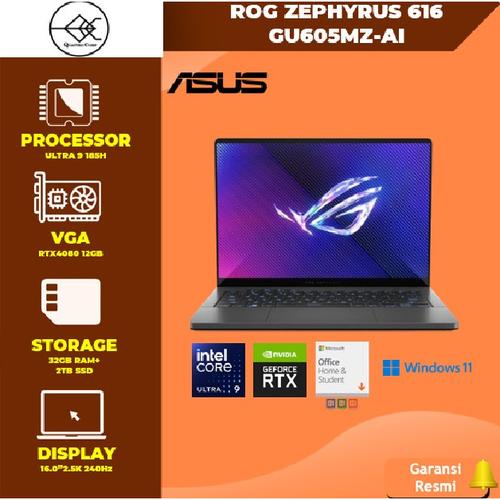 Jual ASUS ROG Zephyrus G16 GU605MZ Ultra 9 185H RTX4080 32G 2T 16"2.5K ...