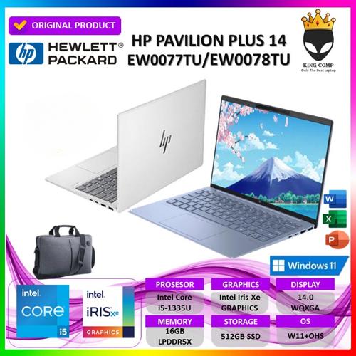 Jual HP Pavilion Plus 14 INTEL Core i5 1335U 16GB 512GB SSD 14.0 WQXGA 120HZ IPS W11 FREE OFFICE ...