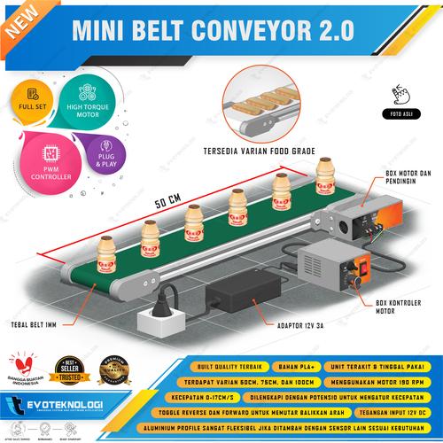 Jual Mini Conveyor Mini Belt Conveyor Mini Konveyor - 8x50 PVC Hijau ...