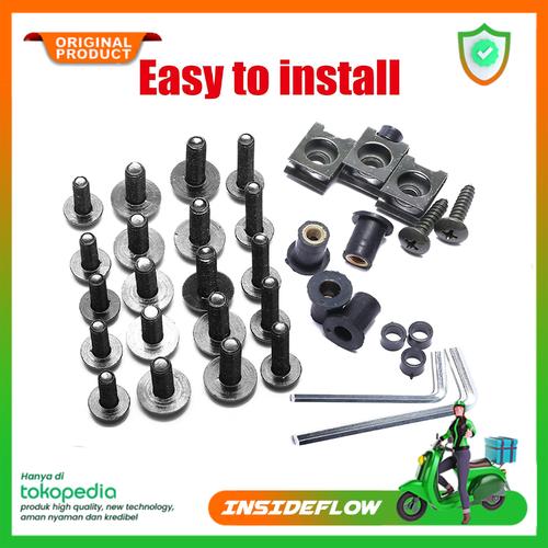 Jual Set Baut klip batok Sekrup Cover body motor / baud mur body motor ...