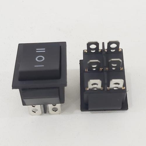 Jual SAKLAR 6 KAKI ON OFF ON HITAM ROCKER SWITCH 6 PIN KCD4 22X30 ...