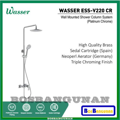 Jual WASSER Wall Mounted Shower Column System ESS-V220 CR Chrome ...