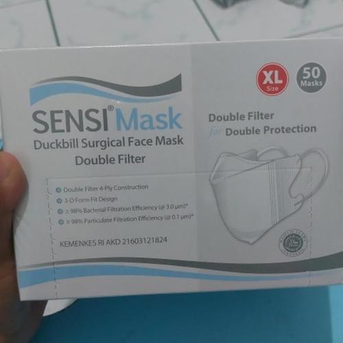 Jual Masker Sensi Duckbill Surgical Face Mask XL isi 50 warna putih ...