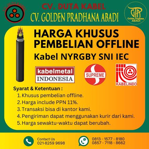 Jual Kabel NYRGBY/NYFGBY 4x6 mm2 Merk 3 Besar ( Kabelmetal, Kabelindo ...