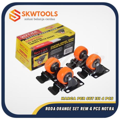 Jual Roda Kastor Set (4 Pcs) / Castor / Caster 2 Inch Warna Orange dan ...