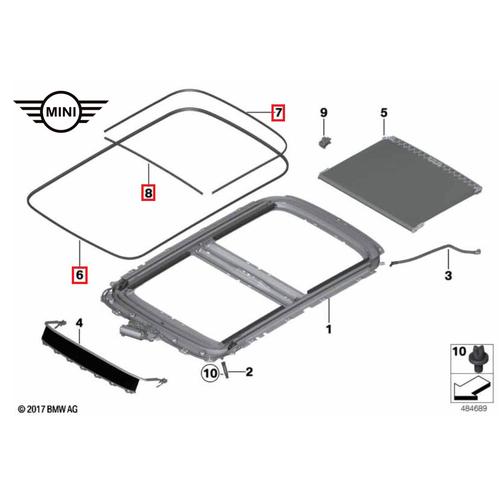 Jual Original MINI R55 R56 R60 R61 Seal Karet Panoramic Sunroof SET 3 ...