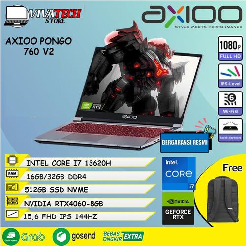 Jual Laptop Gaming Axioo Pongo 760 V2 Intel Core i7 13620H 32GB 512GB ...