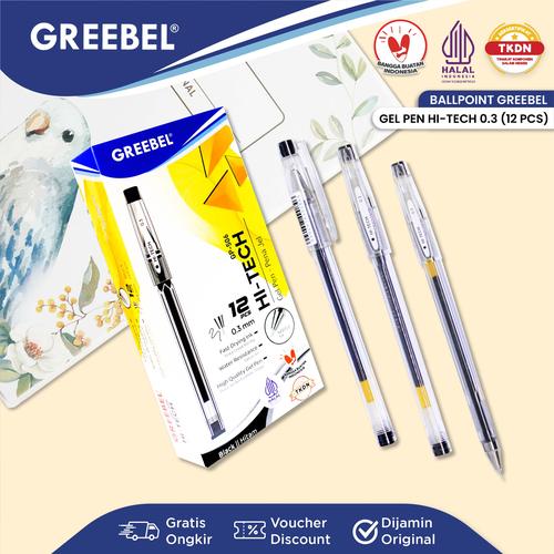 Promo GREEBEL GEL PEN GP-506 POINTEC 0.3 /Pen/Pulpen/gel pen utk atk ...