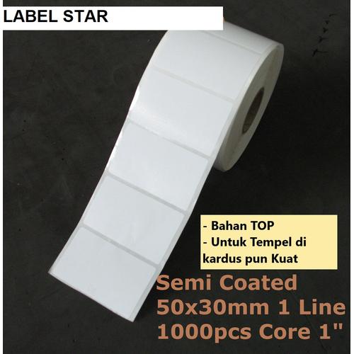 Jual Label Semi Coated TOP 50x30mm 1Line 1000pcs Gap 2mm Core 1 Inchi ...