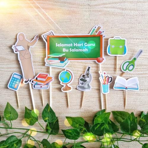 Jual Set Topper Hiasan Kue Custom Nama Toper Tusukan Hiasan Tumpeng ...