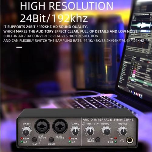 Promo Q24 SoundCard Audio Interface Recording Preamp USB Music & Alat Gitar Elektrik Piano dsb ...