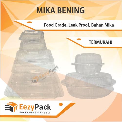 Jual [ISI 50-100] Mika plastik bening/ tempat snack/makanan/roti/kue ...
