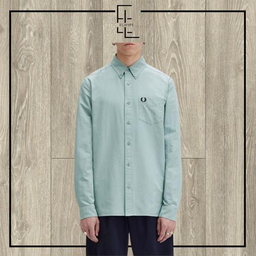 Promo Fred Perry Shirt Oxford Long Sleeve Silver Blue Original/Kemeja ...