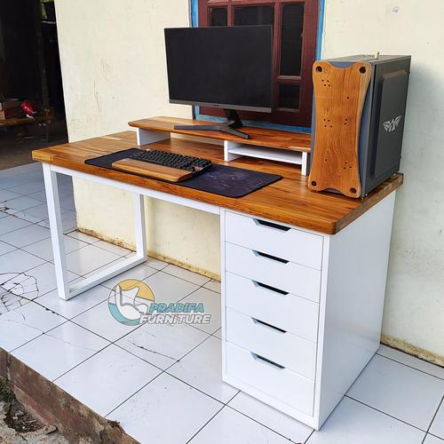 Jual Meja komputer - meja pc - meja gaming - daun top jati laminasi ...