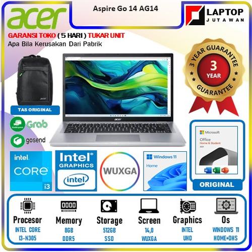 Jual Acer Aspire Go 14 AG14-31P-34GM Core i3-N305 8GB 512GB SSD 14 ...