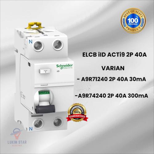 Jual ELCB SCHNEIDER 2p Phase 40A 30MA 300MA RCCB Schneider Acti9 ELCB iID 2p 40A - 2P 40A 300mA ...