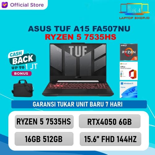 Promo ASUS TUF A15 FA507NU RYZEN 5 7535HS RTX4050 6GB/ 16GB 512GB W11 ...