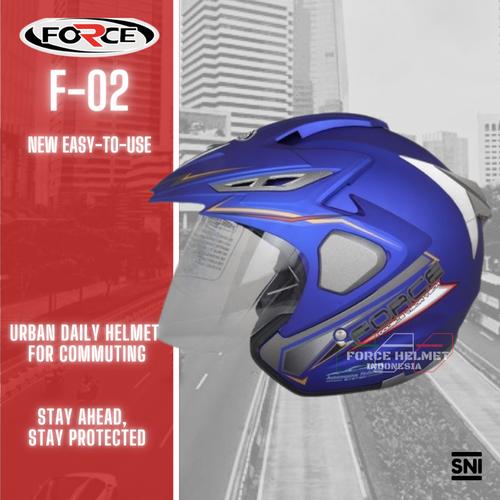 Promo FORCE F02 Helm Half Face Double Visor Dilengkapi Dengan Smart ...