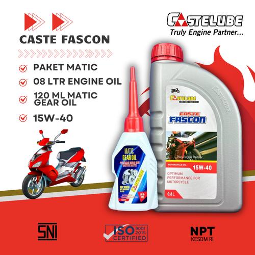 Jual Castelube Fascon Paket SAE 15W-40 (800ml & Gear Matic 120ml ...
