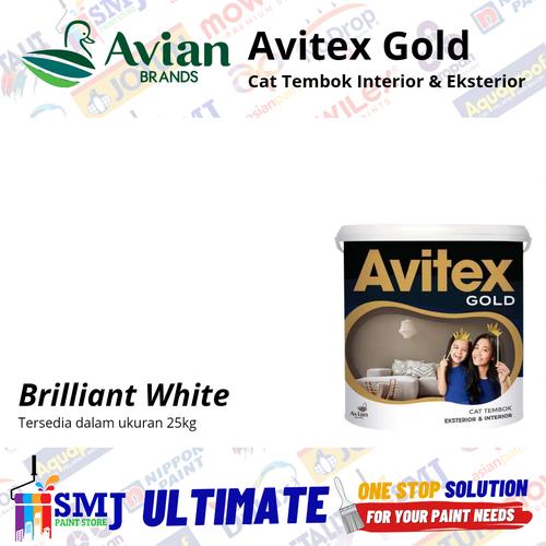 Jual Cat Tembok Interior Brilliant white Avitex Gold Avian - 25kg ...