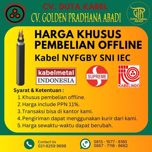 Jual Kabel NYFGBY 3x10 mm2 Merk 3 Besar ( Kabelmetal, Kabelindo ...