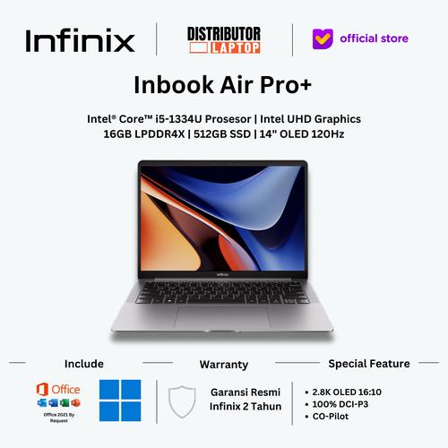 Promo Laptop Infinix Inbook Air Pro+ i5-1334U RAM 16GB 512GB SSD 14 ...