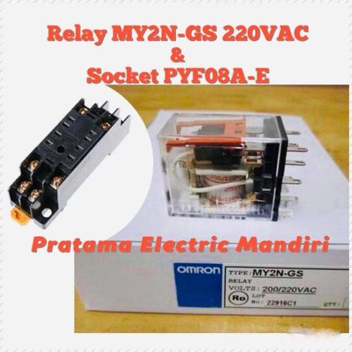 Jual Sedia OMRON Relay MY2N-GS MY2N 220VAC 220V dan Socket PYFA-E ...