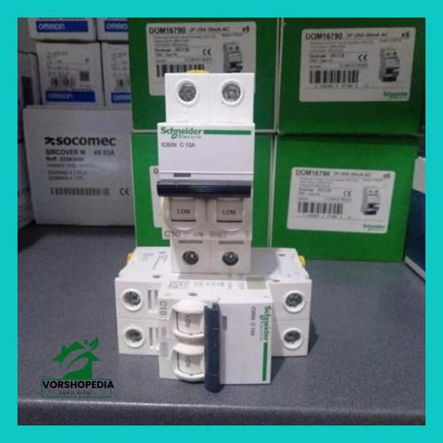 Jual MCB IC60N 2P 10A 6kA Schneider 2Phase 2Pole - Jakarta Selatan - Vorshopedia | Tokopedia